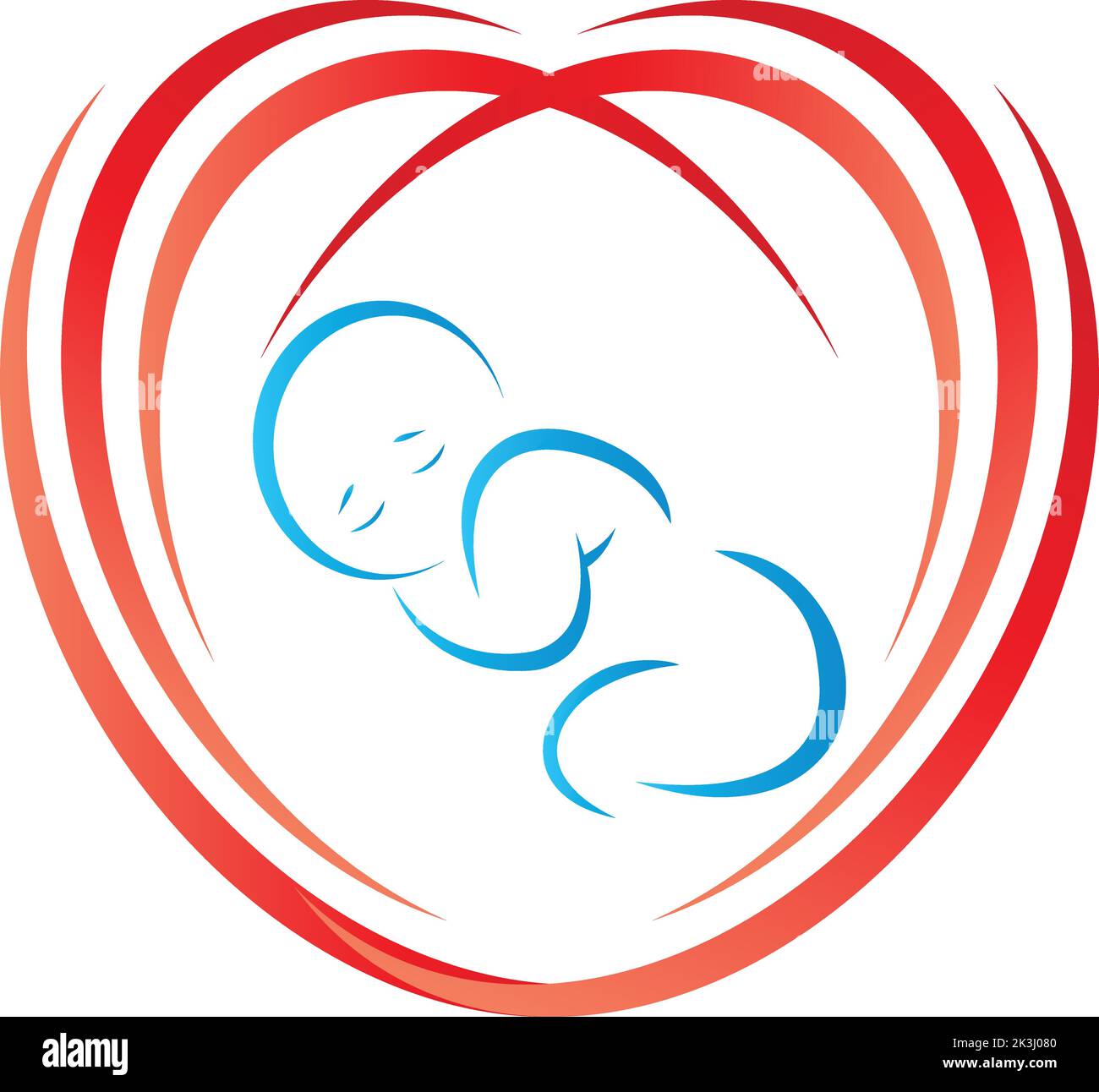 Heart and toddler, child, baby, midwife, pediatrician, logo Stock ...