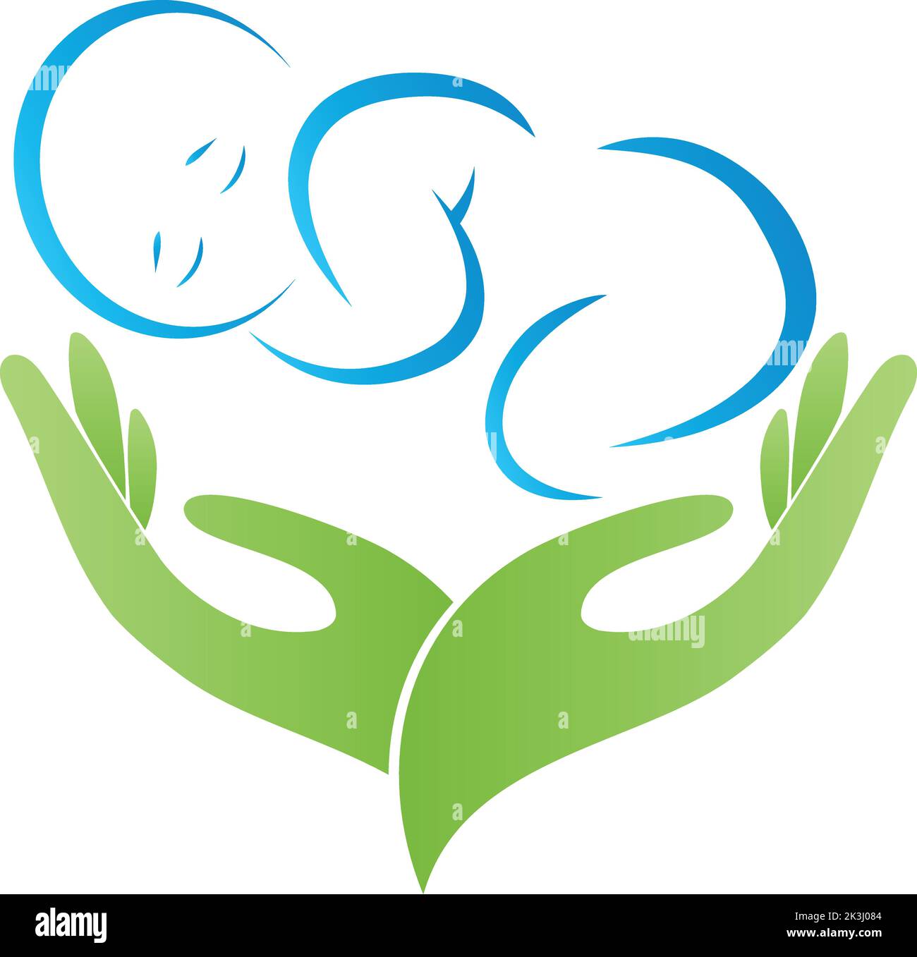 Hands, heart and toddler, child, baby, midwife, pediatrician, logo ...