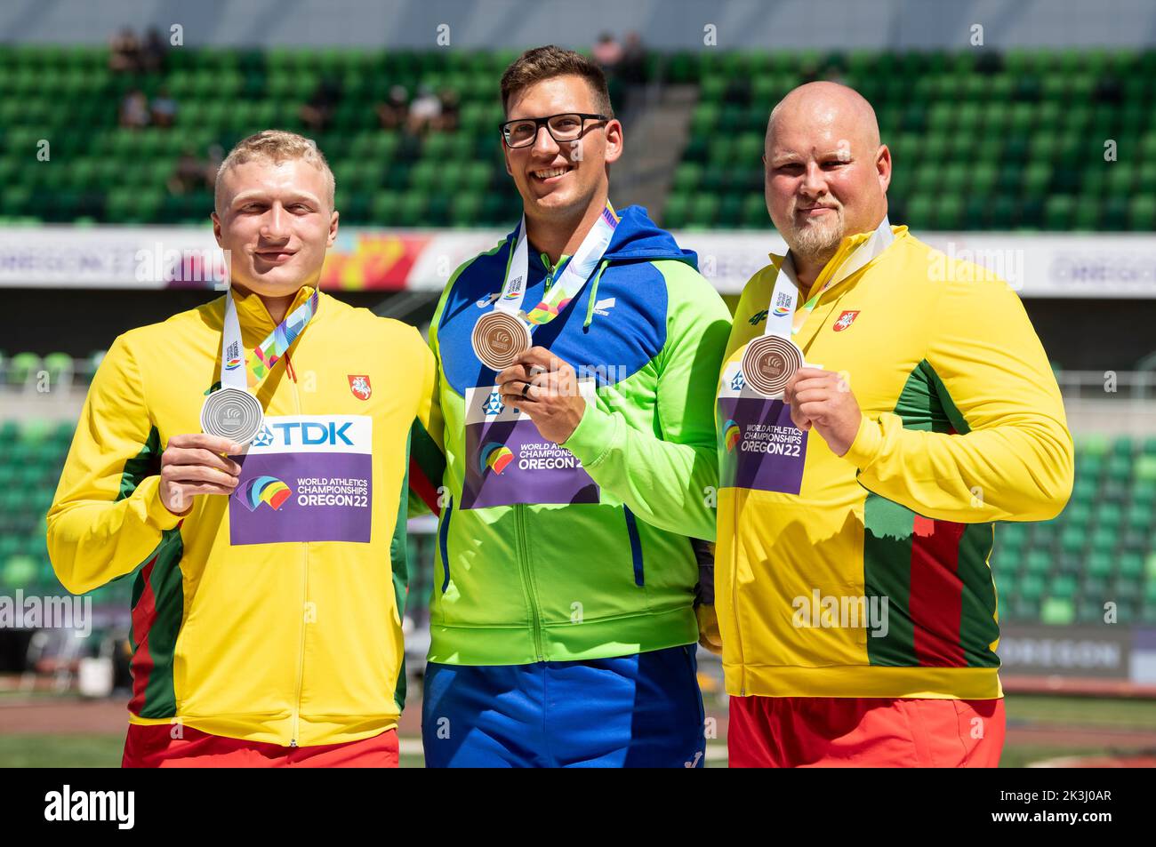 Mykolas Alekna (Silver) of Lithuania, Kristjan Čeh (Gold) of Slovenia ...