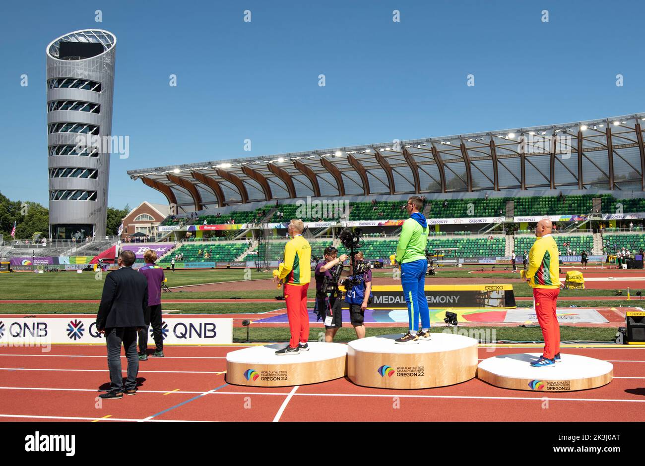 Mykolas Alekna (Silver) of Lithuania, Kristjan Čeh (Gold) of Slovenia ...