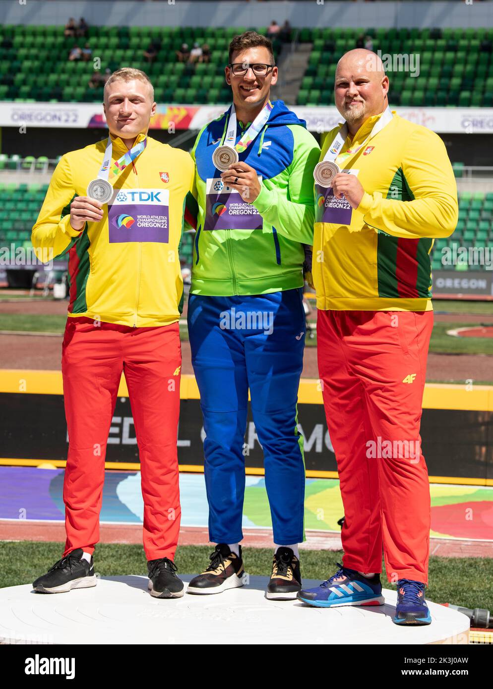 Mykolas Alekna (Silver) of Lithuania, Kristjan Čeh (Gold) of Slovenia ...
