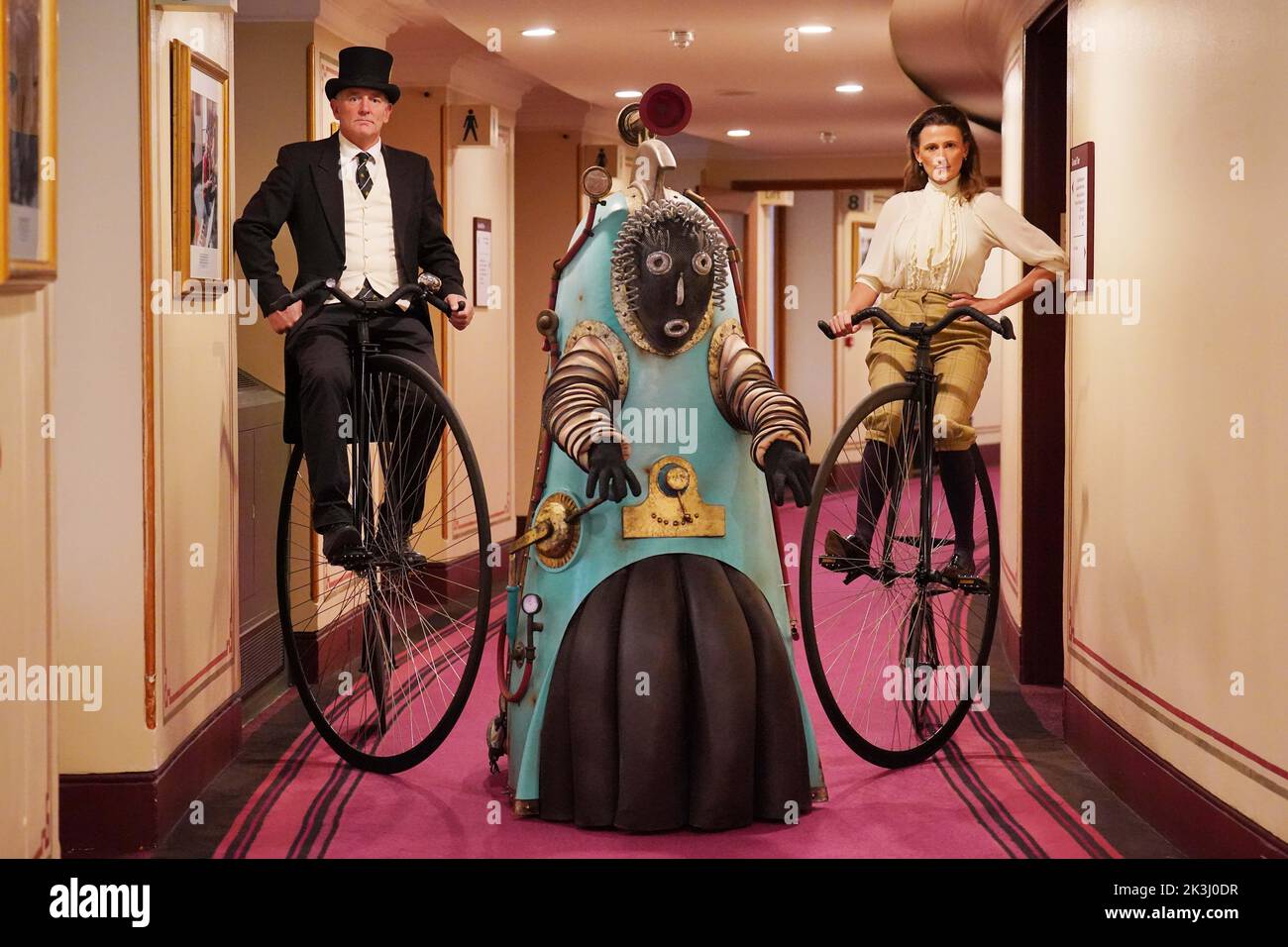 Cast members from Cirque du Soleil perform during a photocall for their ...