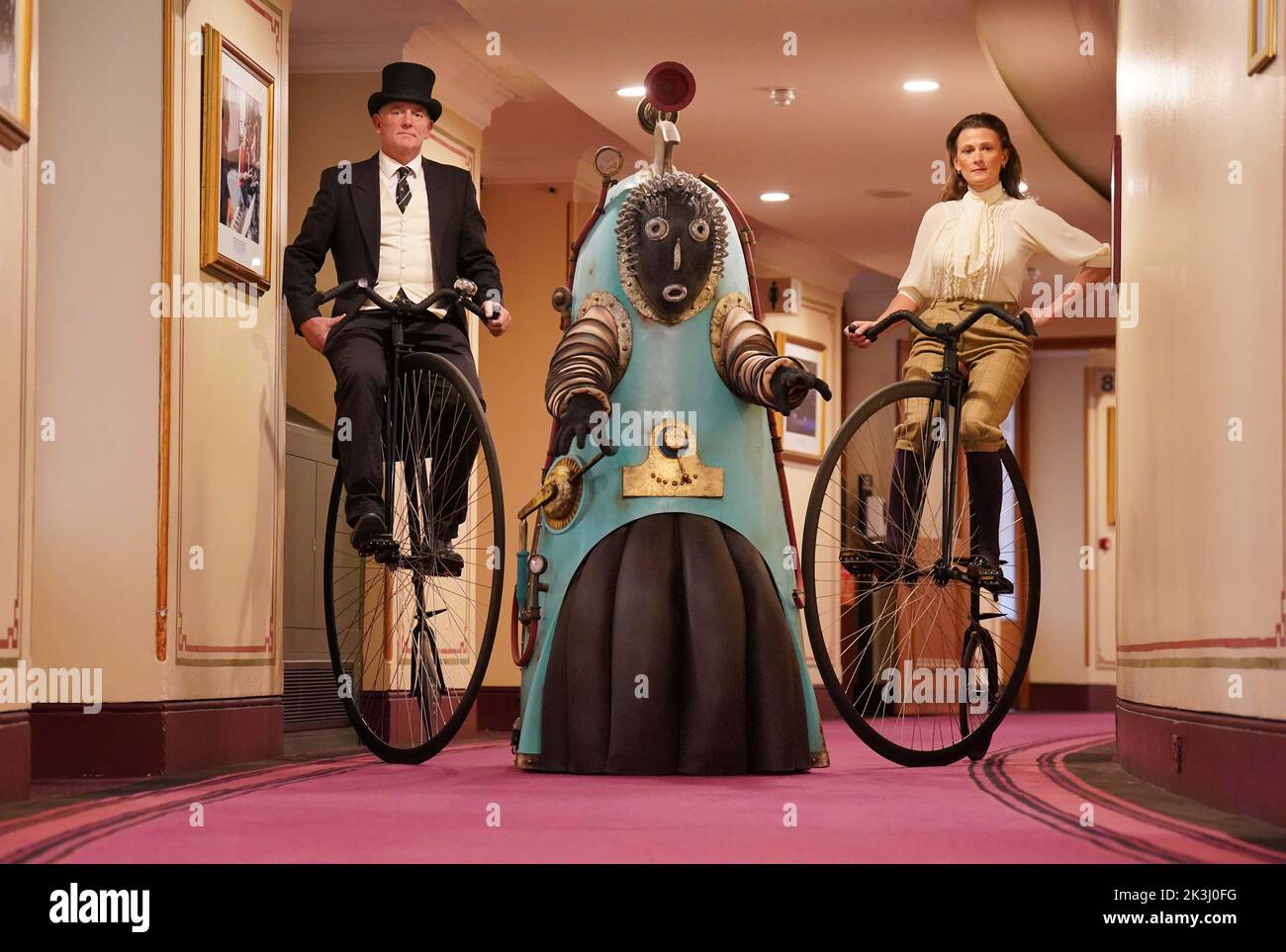 Cast members from Cirque du Soleil perform during a photocall for their ...