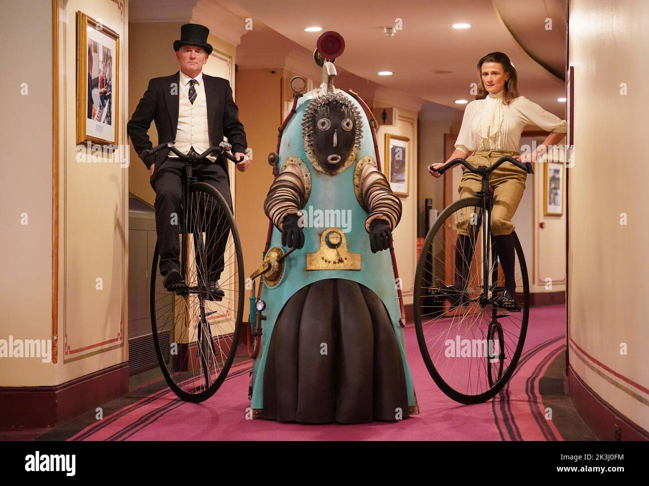 Cast members from Cirque du Soleil perform during a photocall for their ...