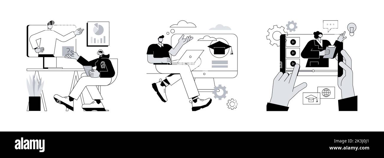 Personal learning abstract concept vector illustration set. Online ...