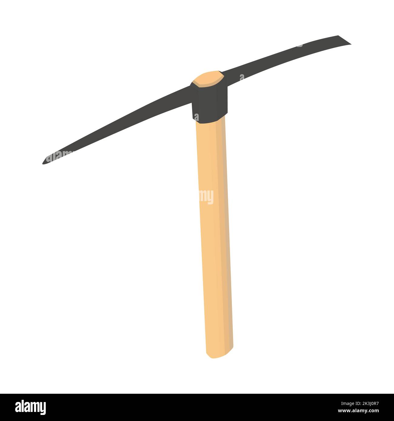 Cartoon iron pickax for the extraction, pickaxe isolated on white ...