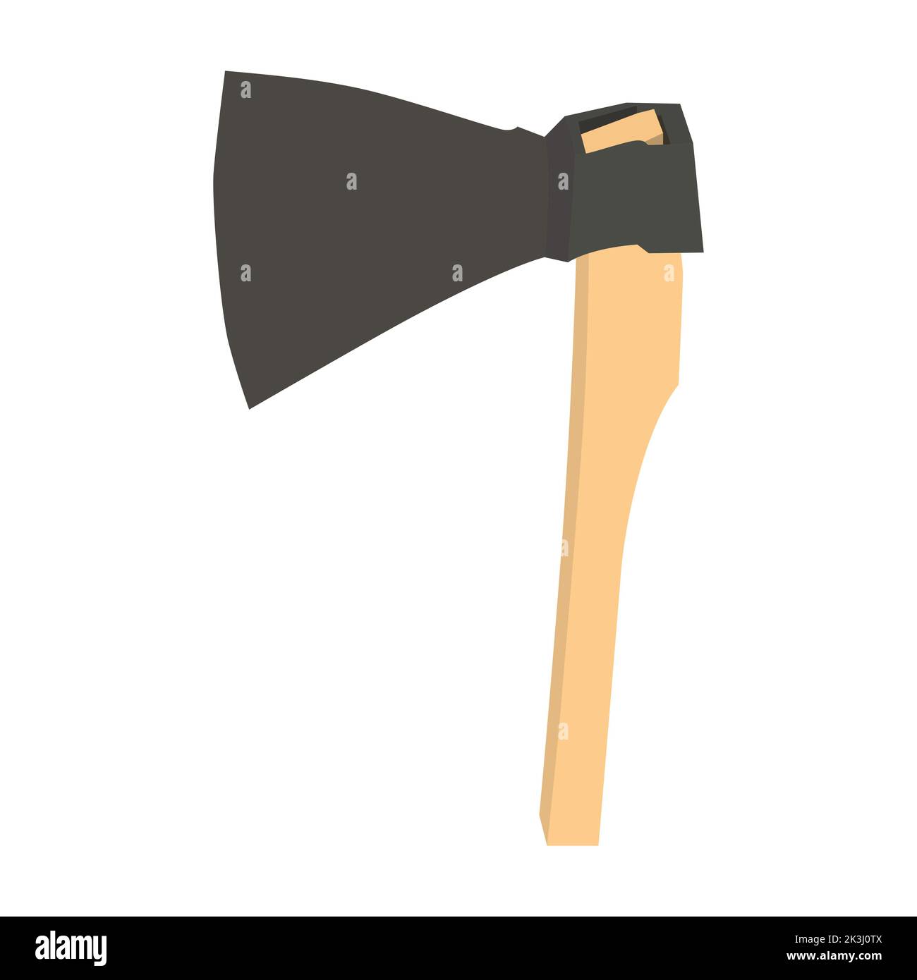 Wooden axe isolated on white background, metal axe with a handle made ...