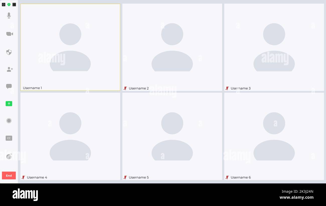Template video conference user interface, video conference calls window ...