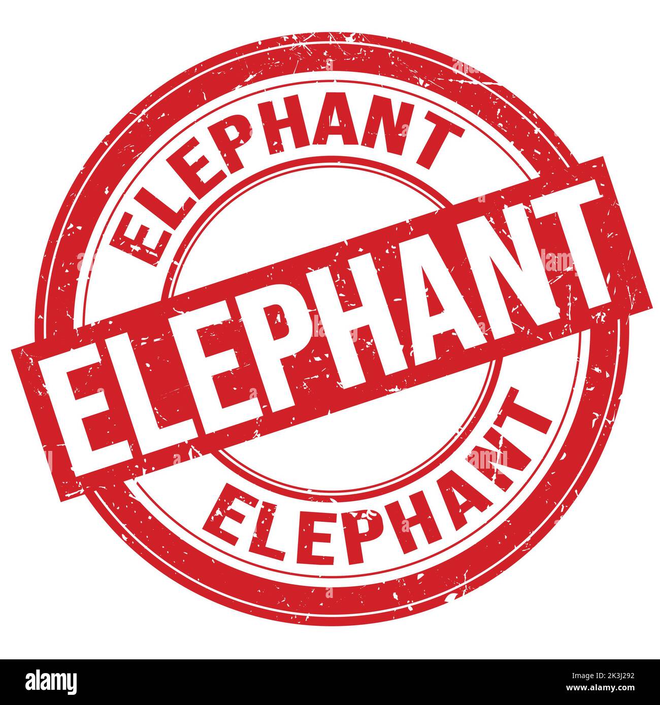 ELEPHANT text written on red round grungy stamp sign Stock Photo - Alamy