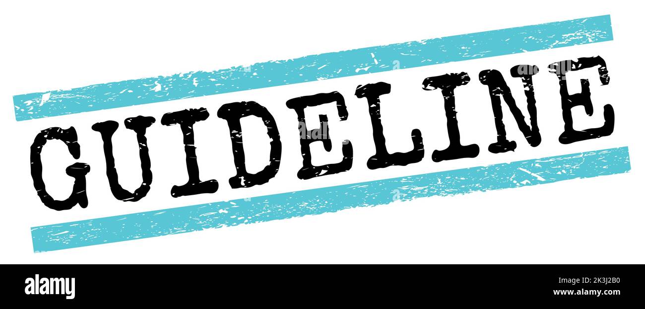GUIDELINE text written on blue-black grungy lines stamp sign Stock ...
