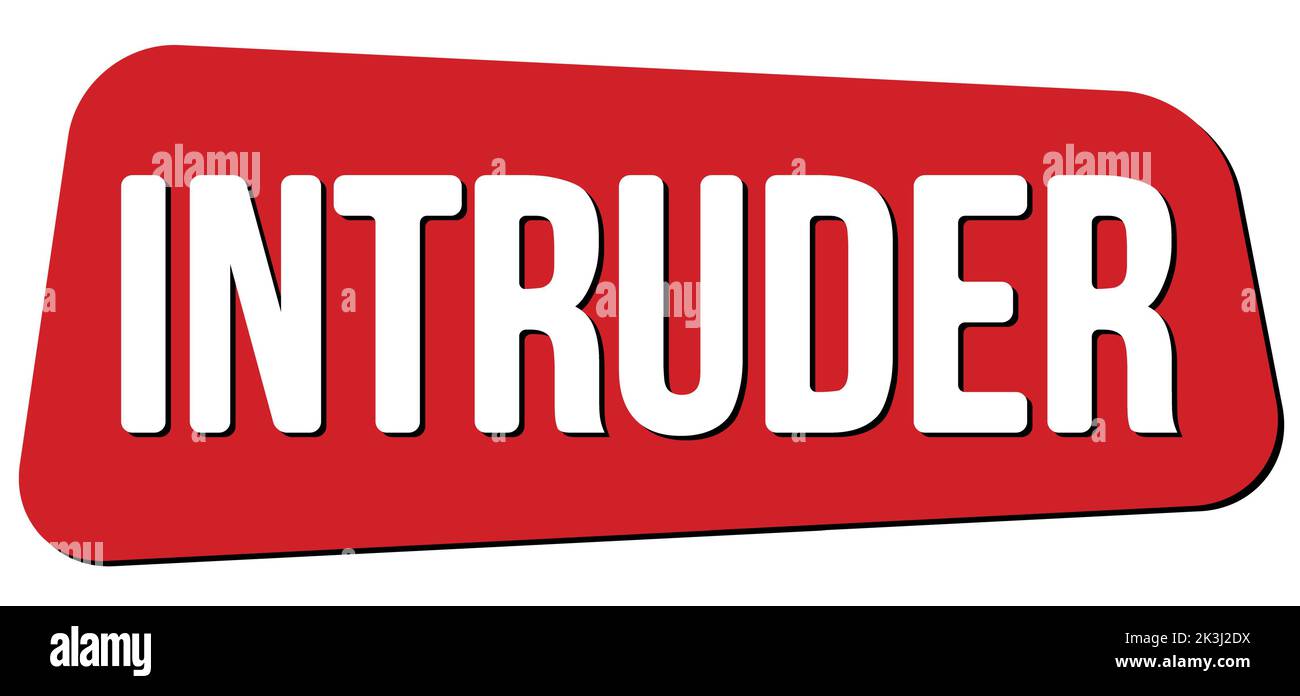 INTRUDER text written on red trapeze stamp sign Stock Photo - Alamy