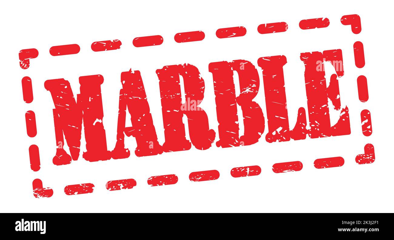 MARBLE text written on red dash stamp sign Stock Photo - Alamy