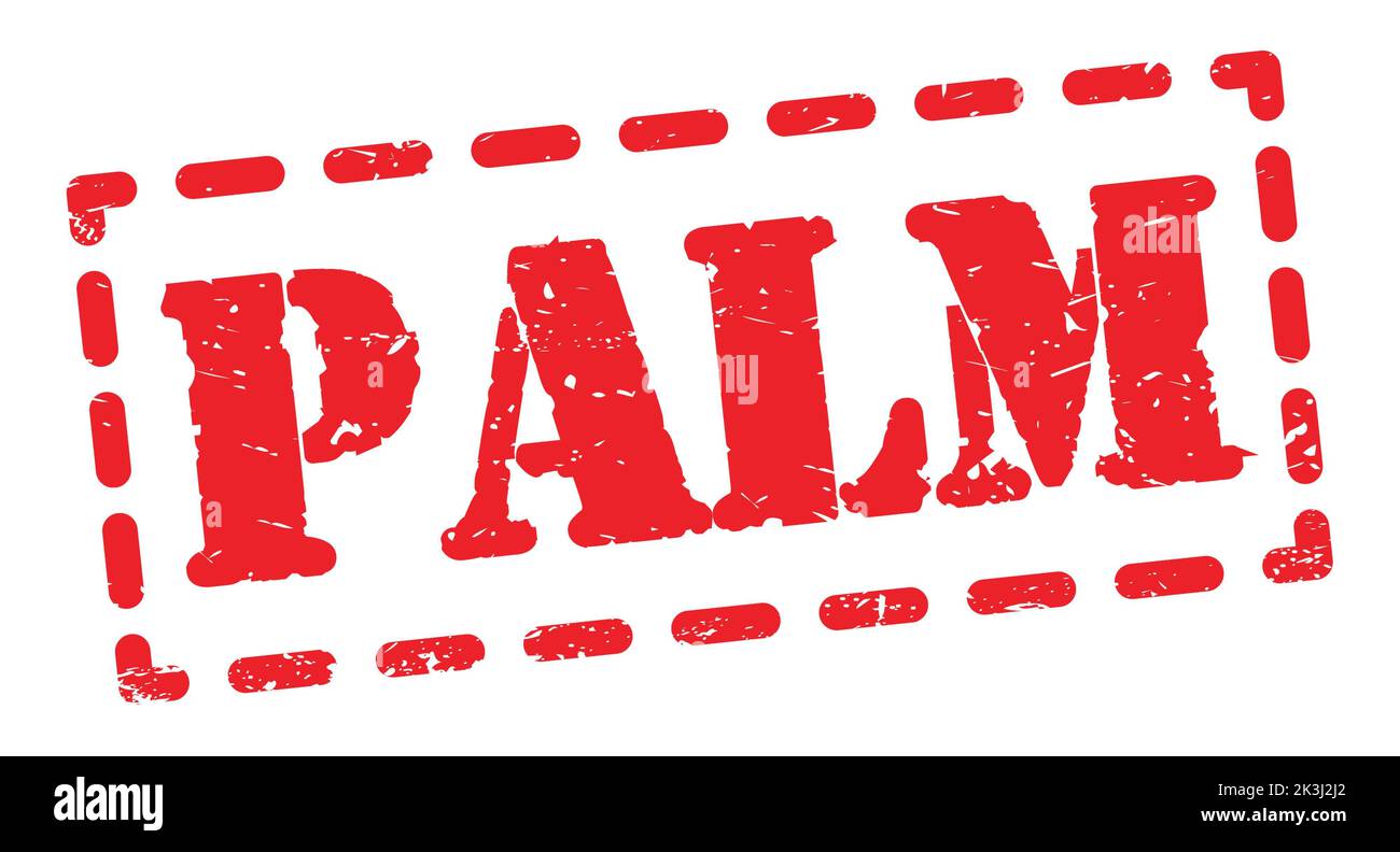PALM text written on red dash stamp sign Stock Photo - Alamy