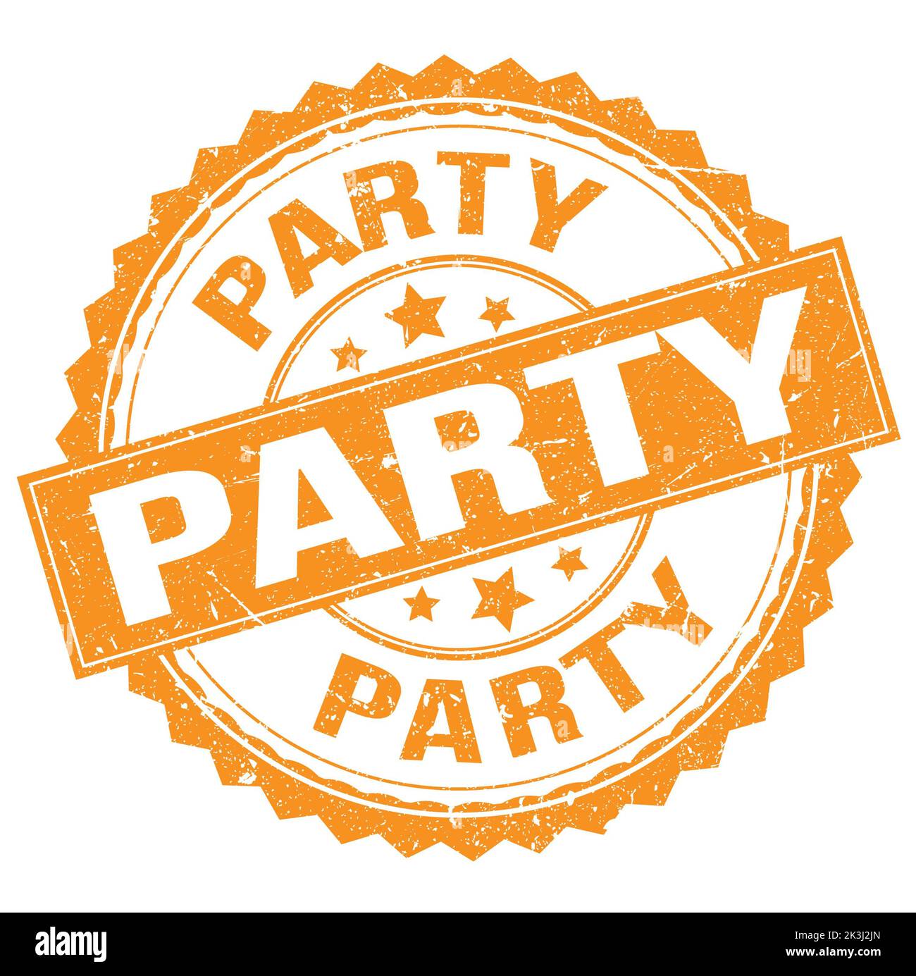 PARTY text written on orange round stamp sign Stock Photo - Alamy