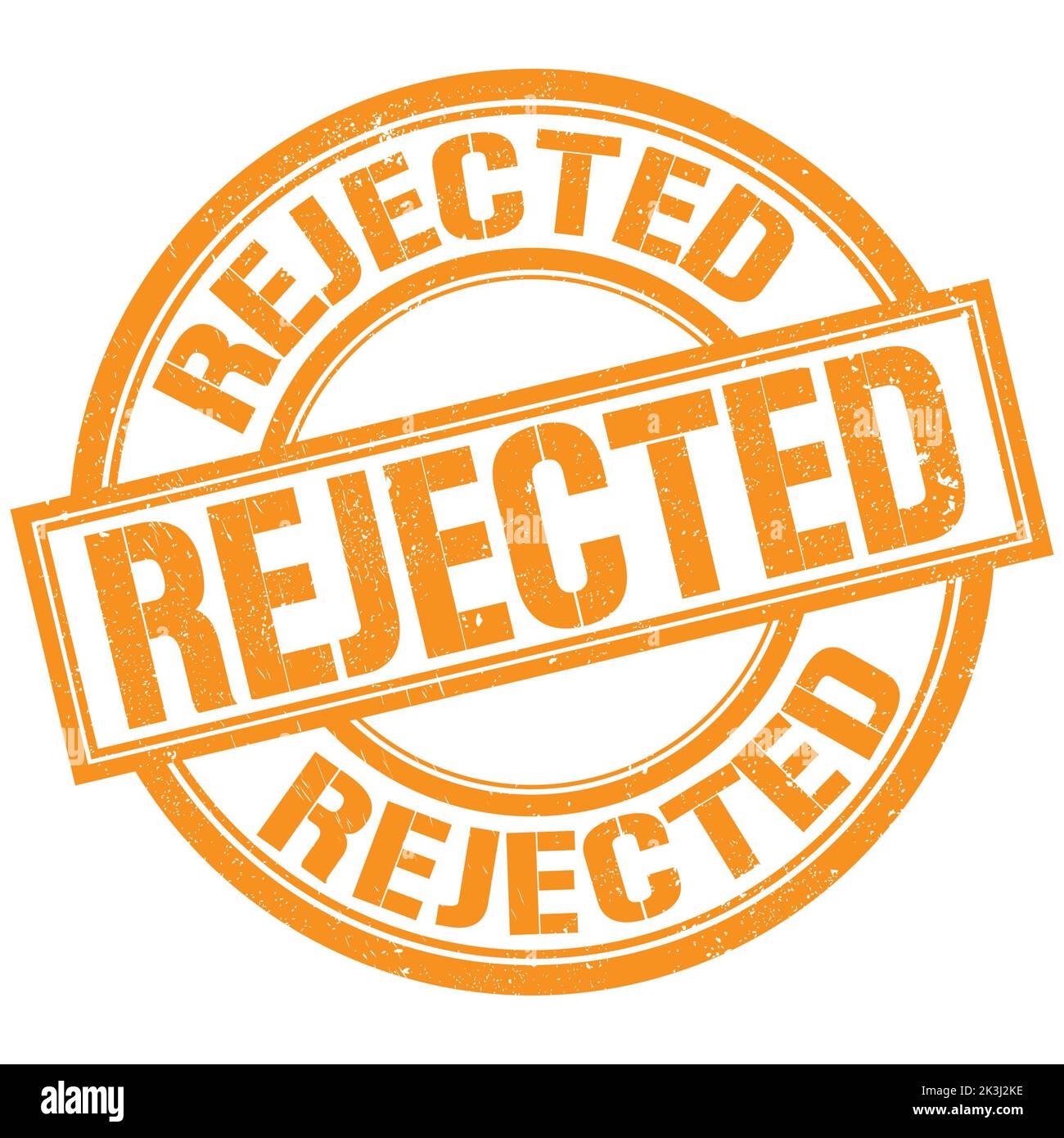 REJECTED text written word on orange round stamp sign Stock Photo - Alamy