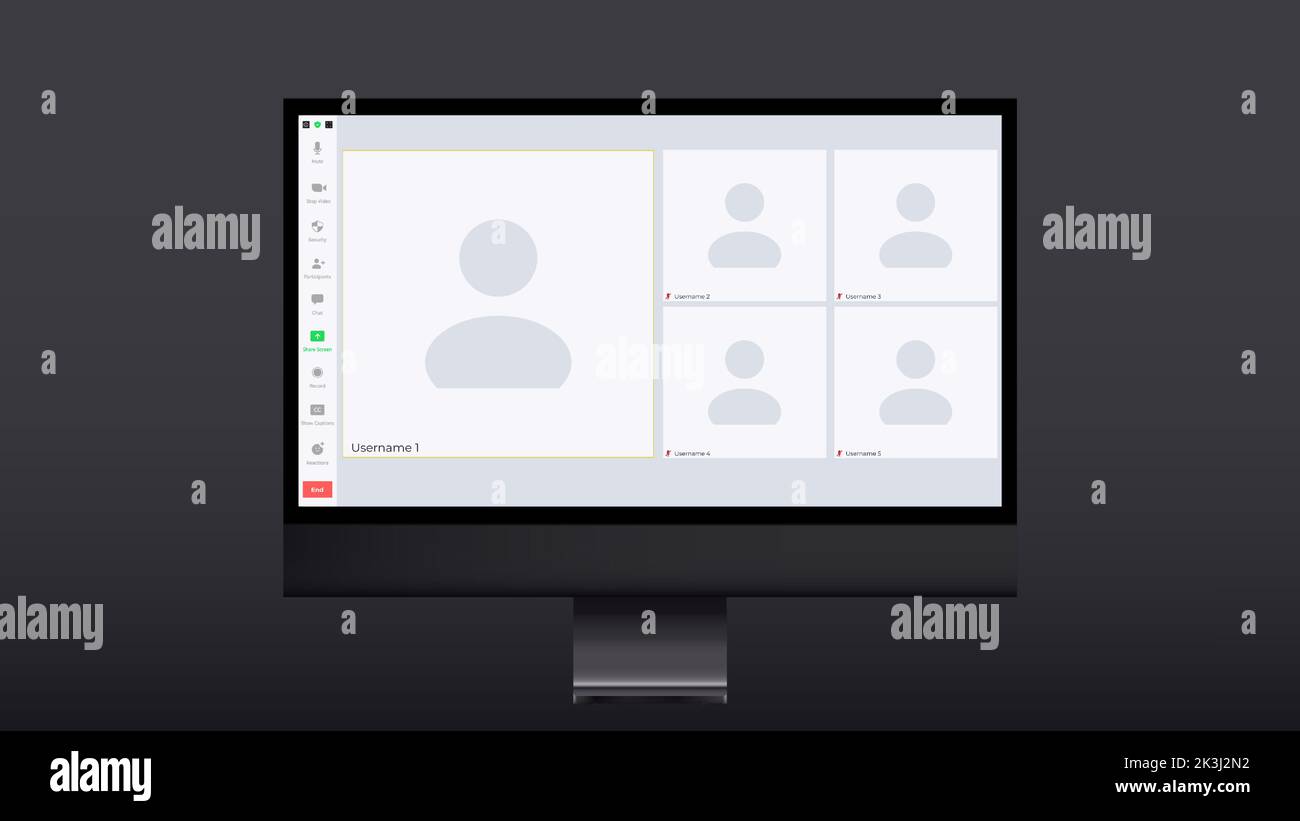 Video Call screen template. video call black Interface for social ...