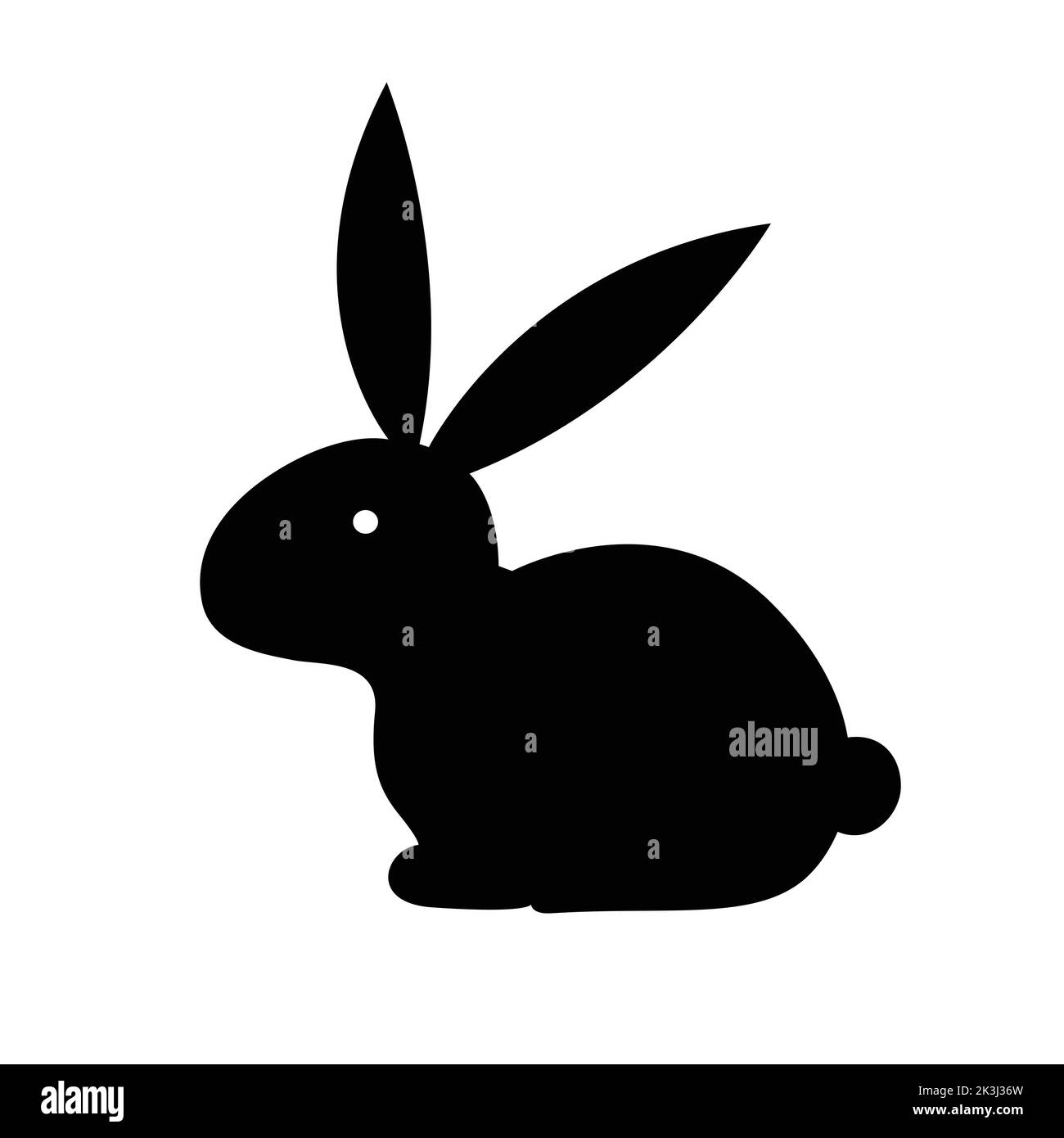 Black Rabbit Silhouette isolated on a White Background Stock Vector ...