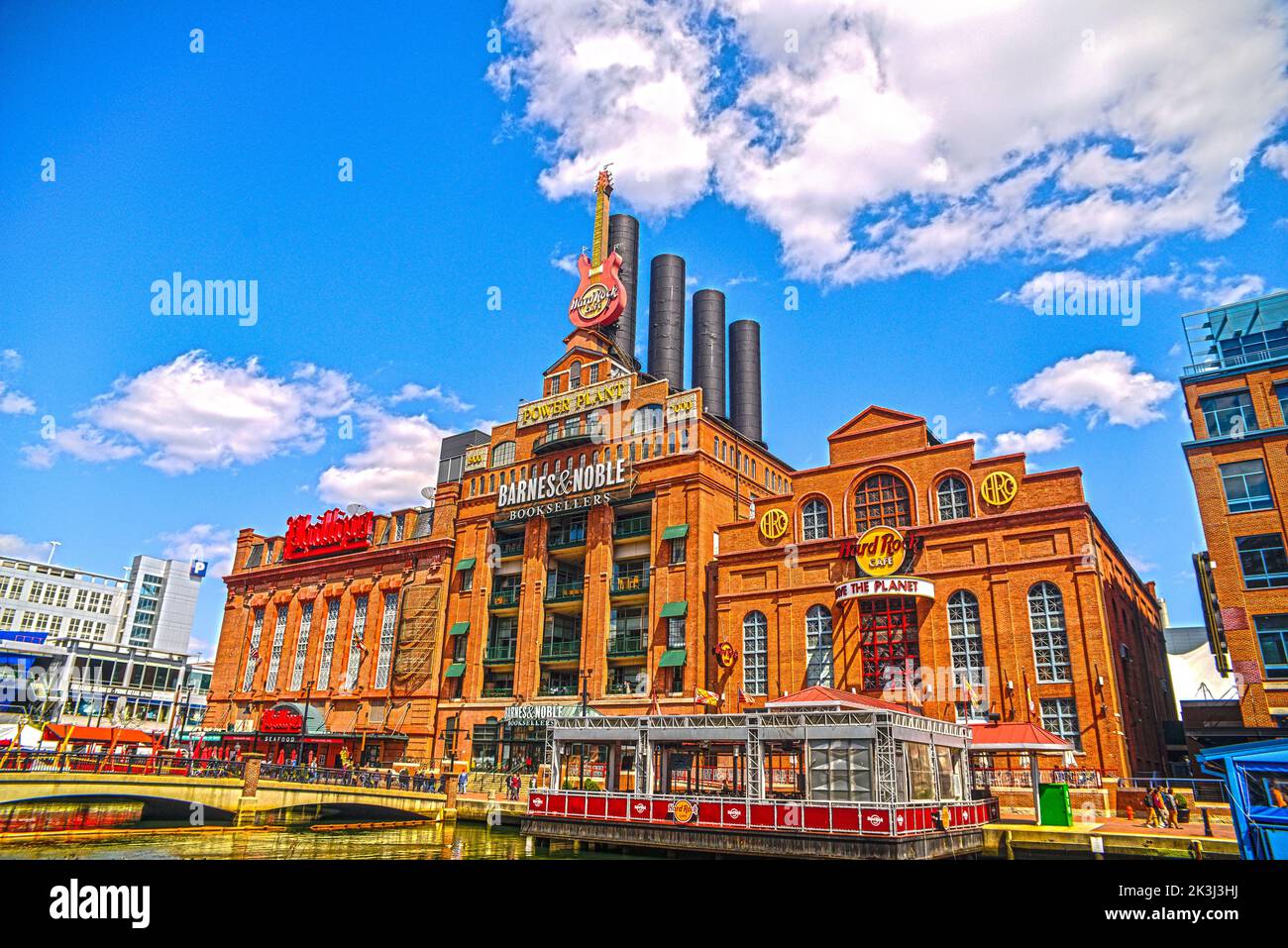The historic Barnes and Noble building with a Hard Rock Cafe in Seattle ...