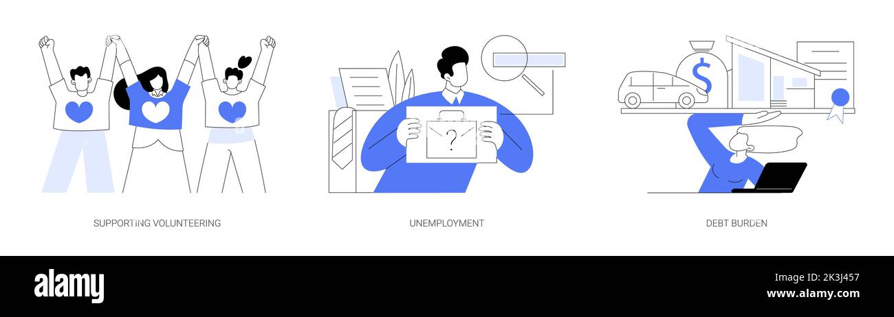 Socio-economic outbreak impact abstract concept vector illustrations ...