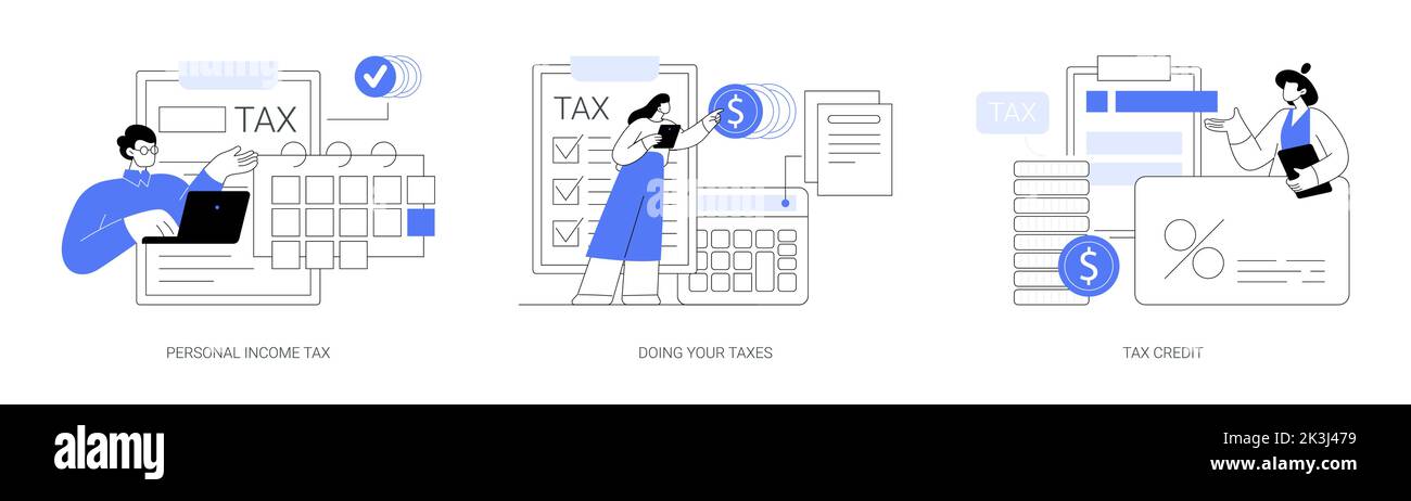 Years tax bill abstract concept vector illustrations Stock Vector Image ...