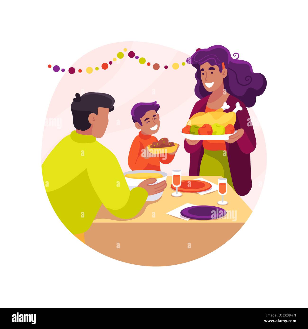 Serving Christmas meal isolated cartoon vector illustration Stock Vector Image & Art - Alamy