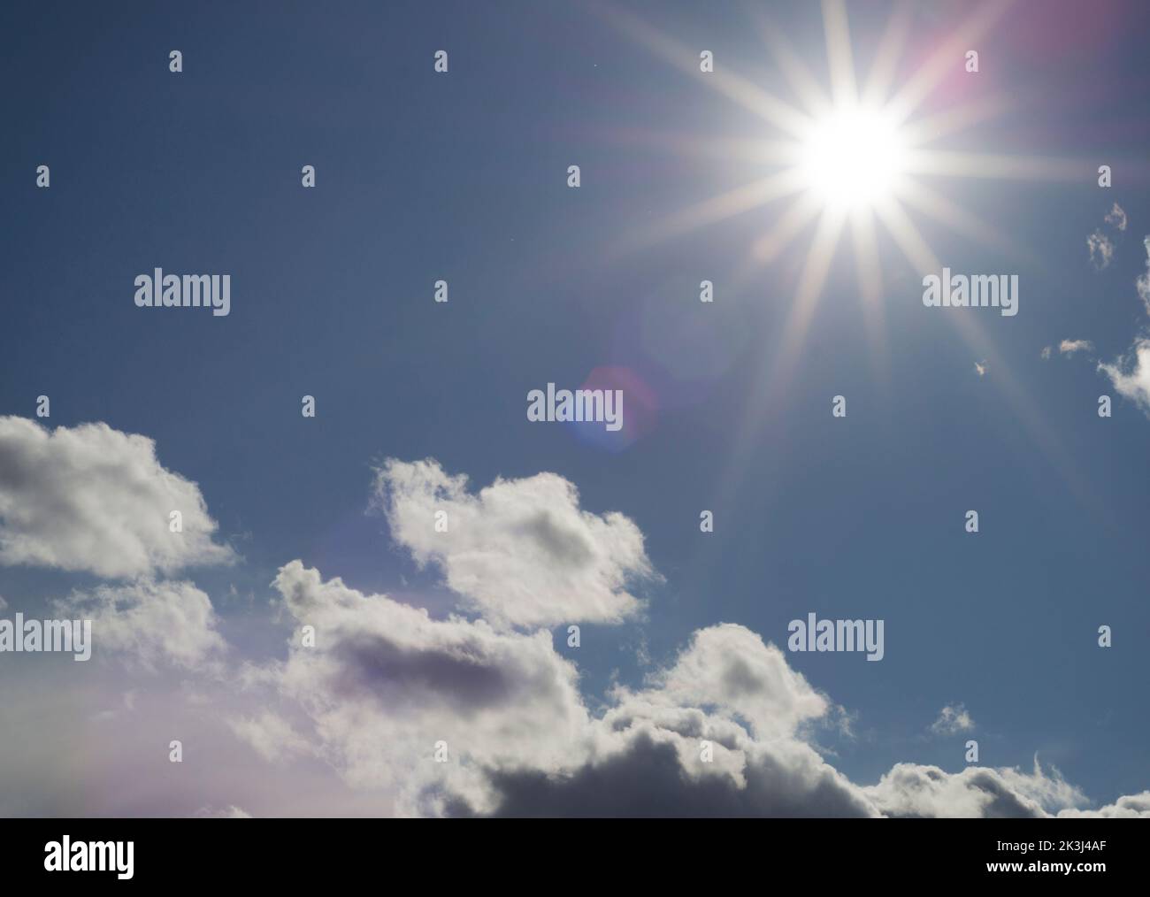 sky with clouds and sun Stock Photo - Alamy