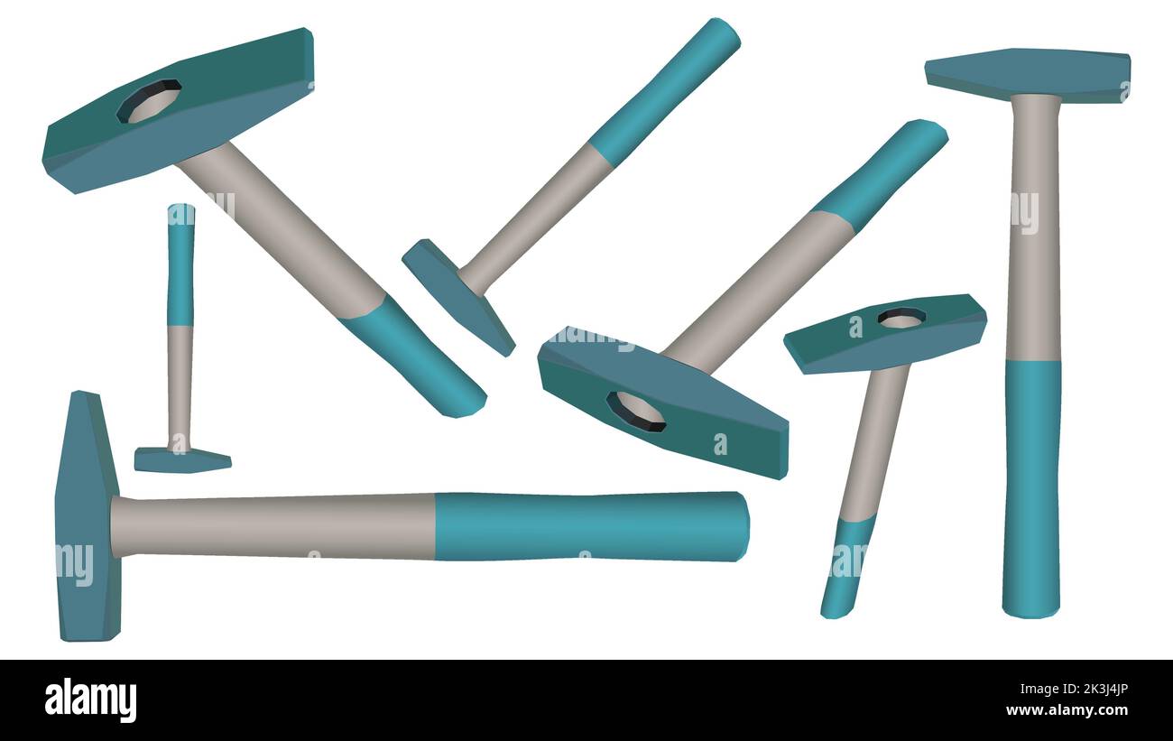 set of hammers isolated on white background, hammer vector illustration ...