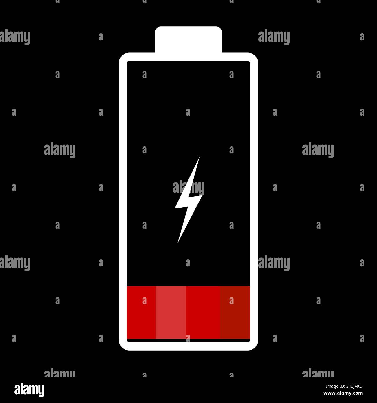 Low battery illustration. Red color. Vector image Stock Vector Image ...