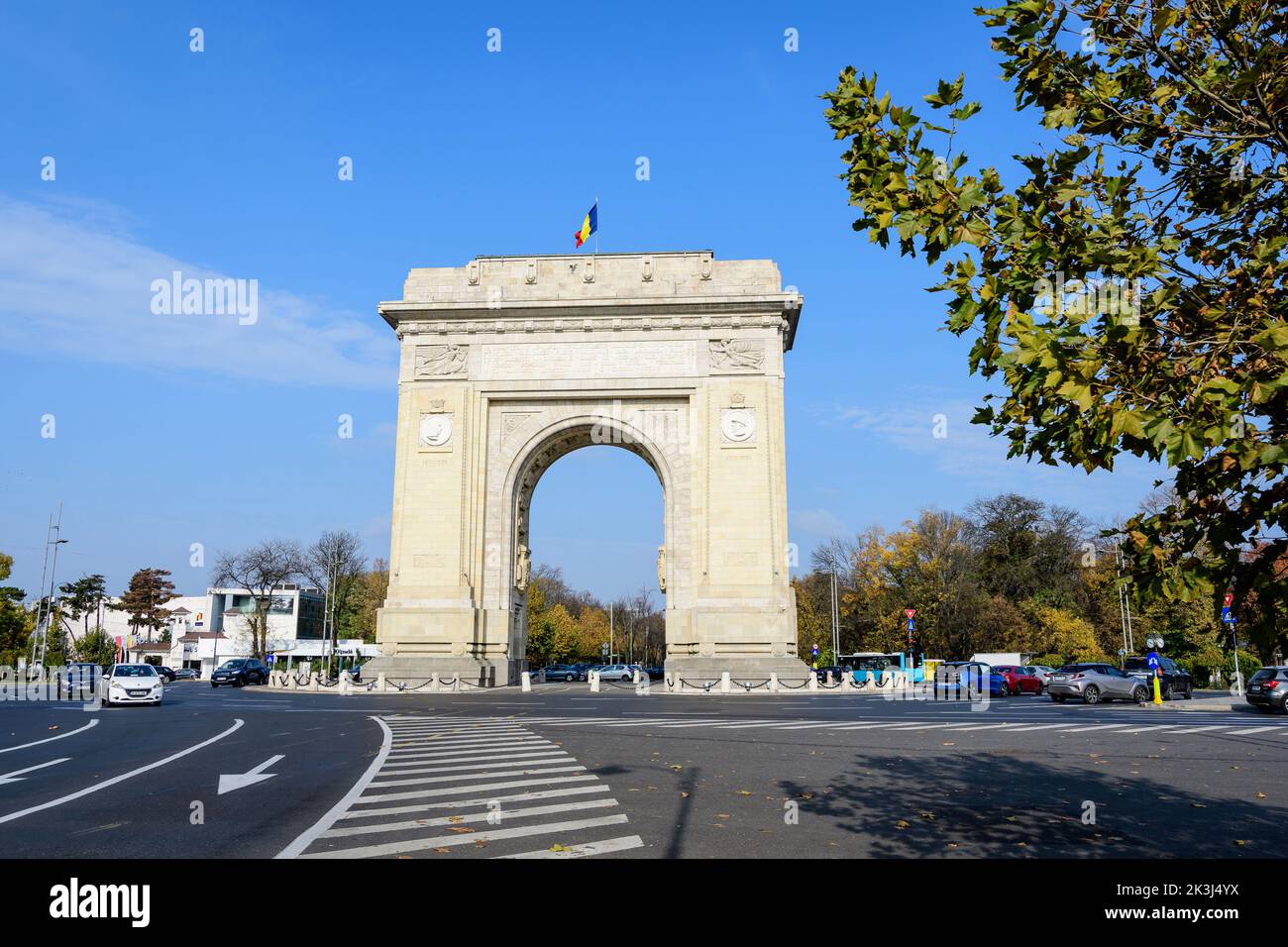 Bucharest, Romania - 6 November 2021: Arcul de Triumf (The Arch Of ...