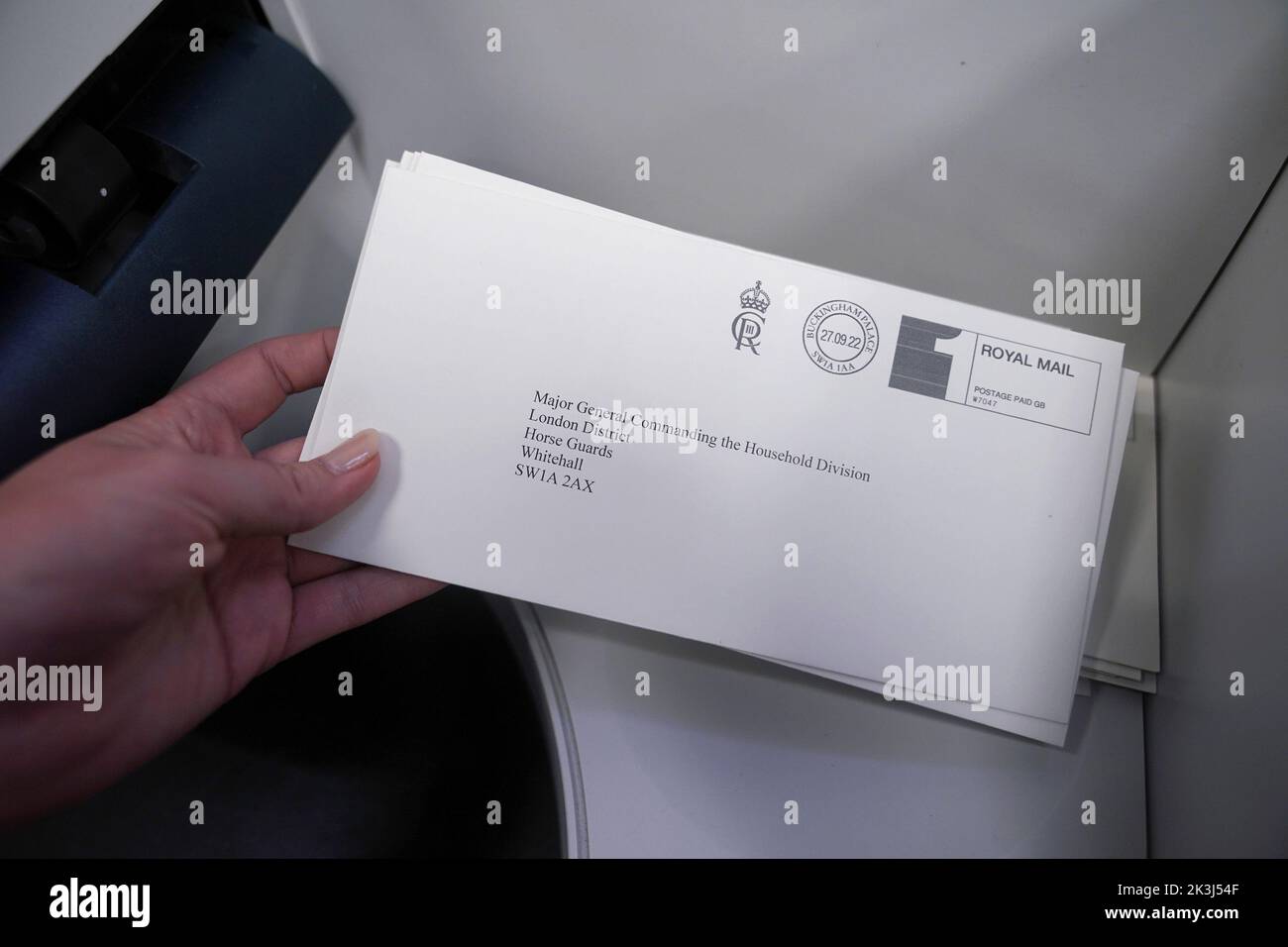 The first letters to be franked with the new cypher of King Charles III ...