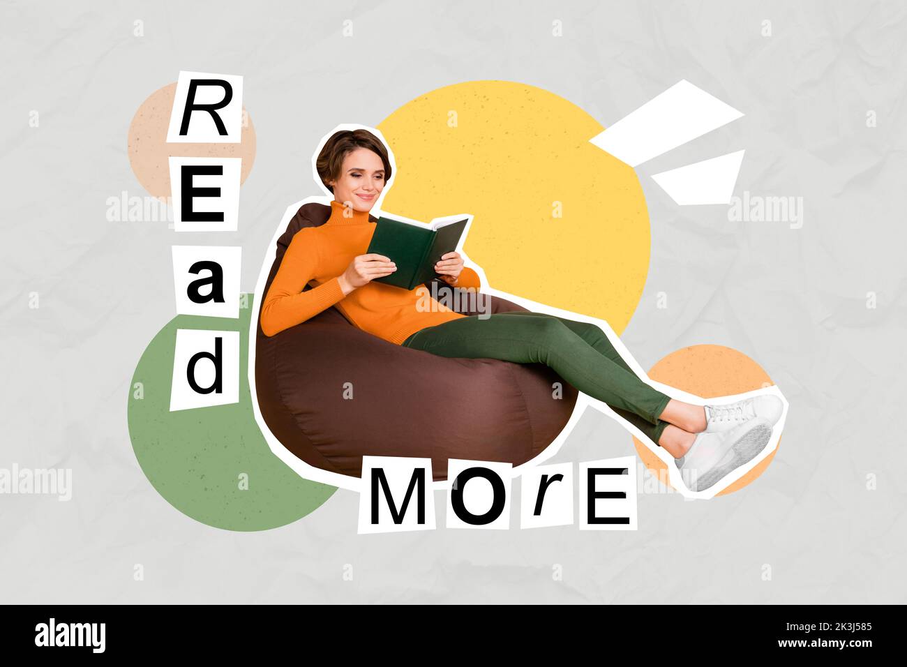 3d retro abstract creative artwork template collage of beautiful calm ...