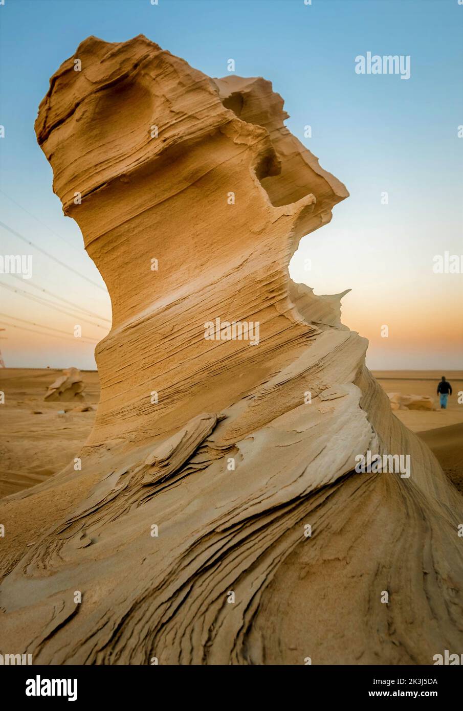 Fossil rocks or sand formations in a desert near Abu Dhabi, UAE Stock ...