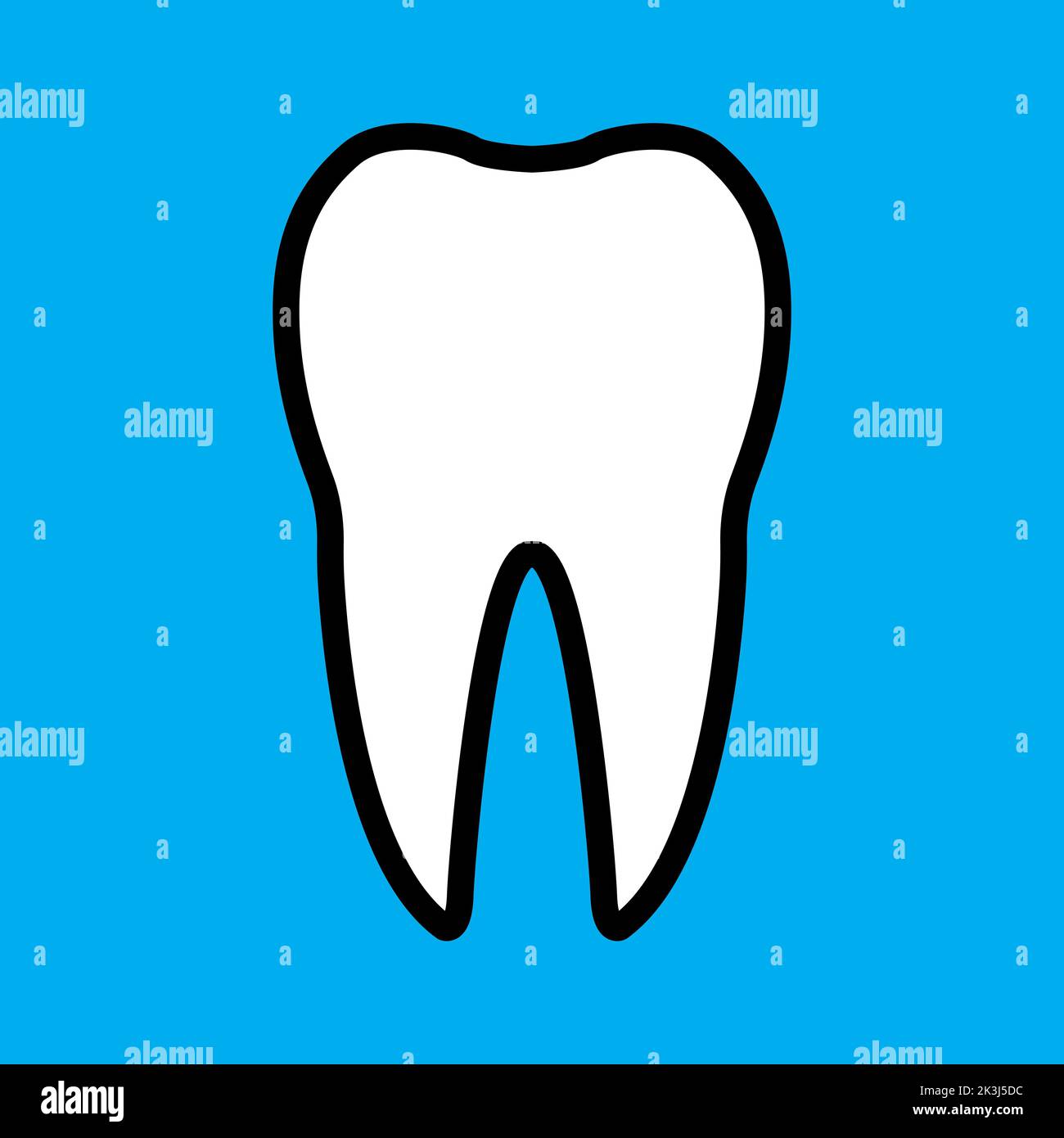Simple flat white tooth illustration. Vector illustration Stock Vector ...