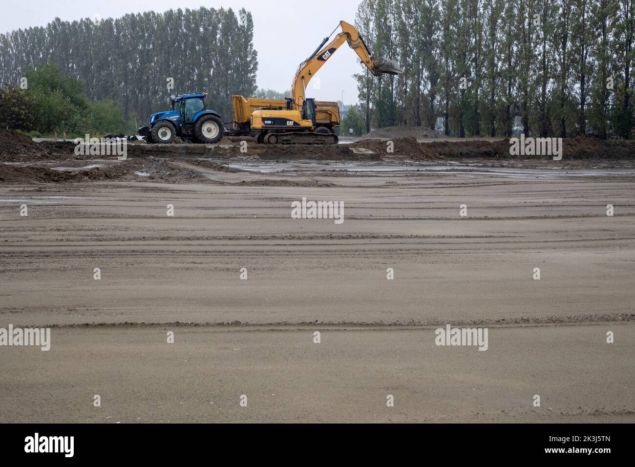 Earthworks near the 3M plant pictured during the pilot installation for ...