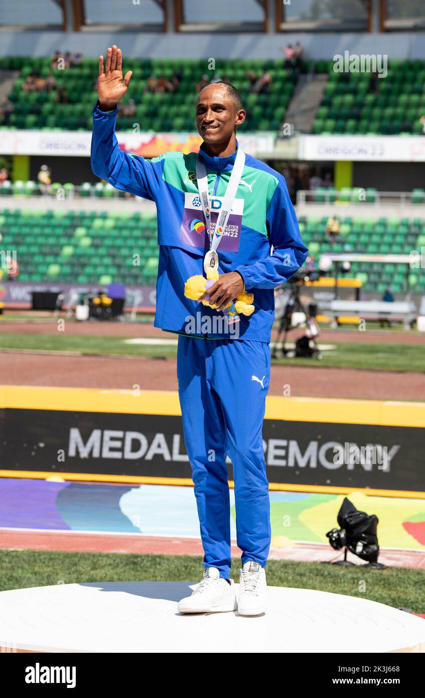 Alison Dos Santos (Gold) of Brazil in the men’s 400m hurdles medal ...