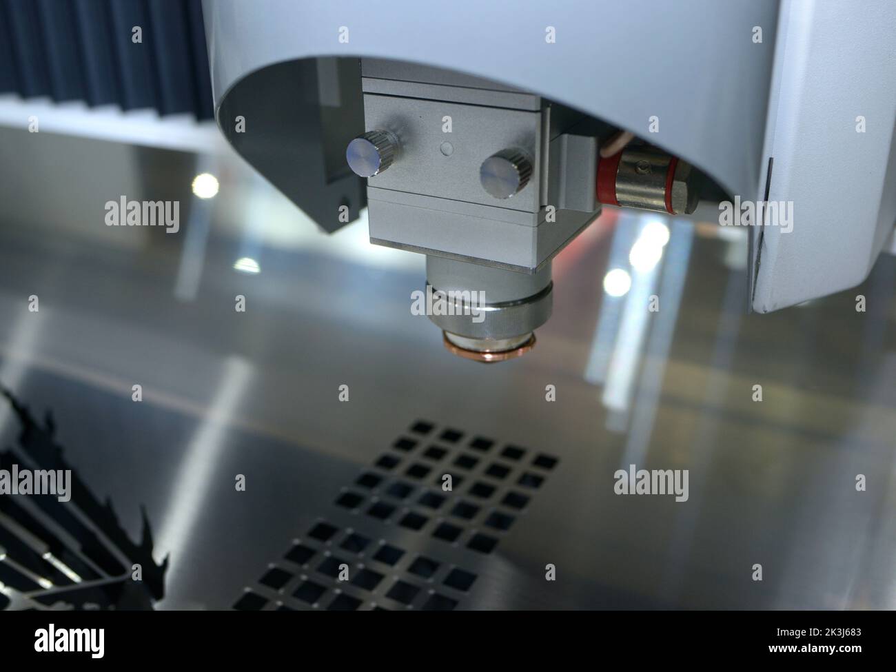 CNC plasma cutting machine working cut metal sheet Stock Photo - Alamy