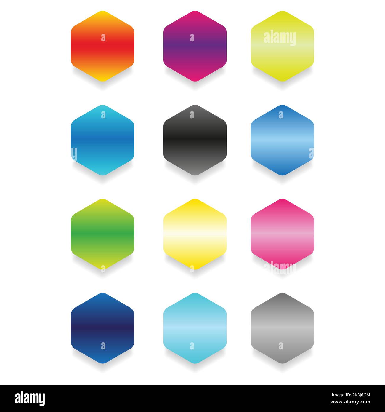 Empty hexagon web button set vector Stock Vector Image & Art - Alamy