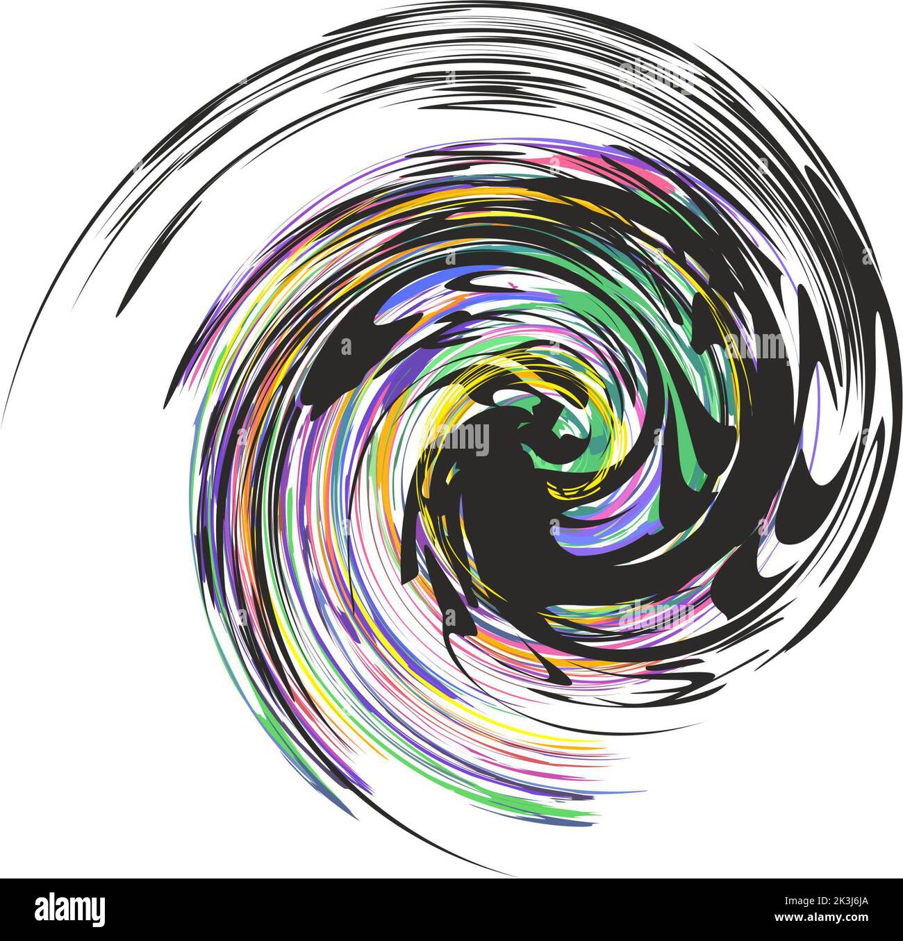 Colored swirl symbol isolated on a white background for prints or ...