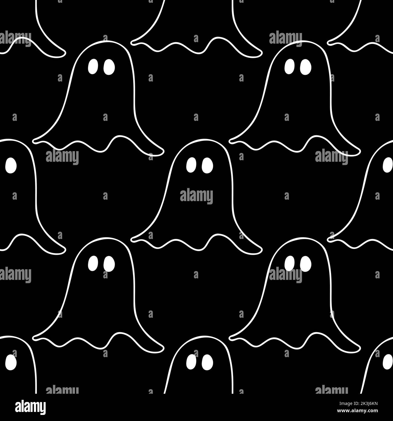 Seamless pattern with illustration of ghosts on a black background Stock Vector Image & Art - Alamy
