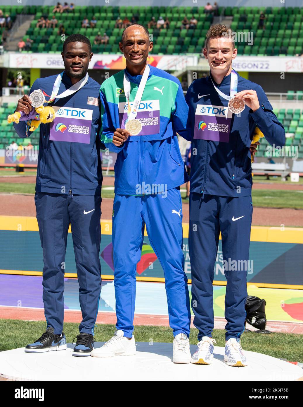 Rai Benjamin (Silver USA), Alison Dos Santos (Gold Brazil) and Trevor ...