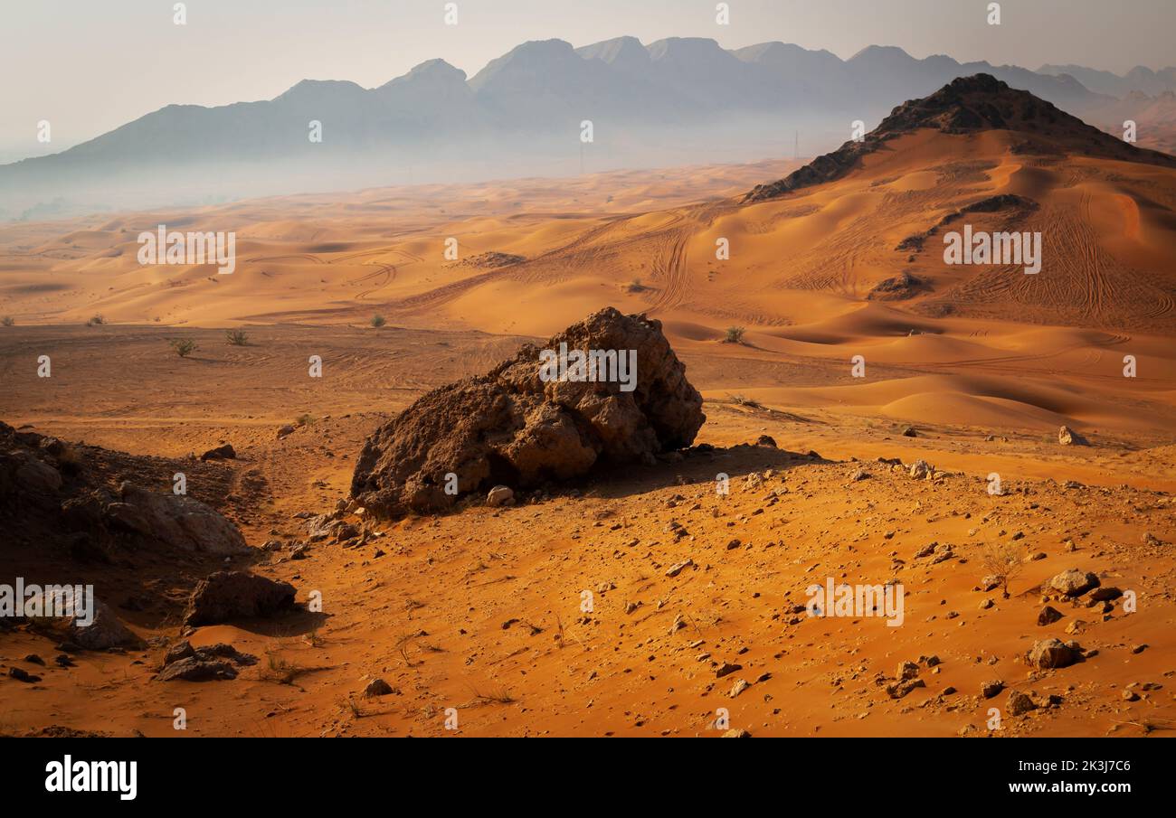 Maleha desert. Maleha is a big dunes in Sharjah, UAE. Fossil rock or ...