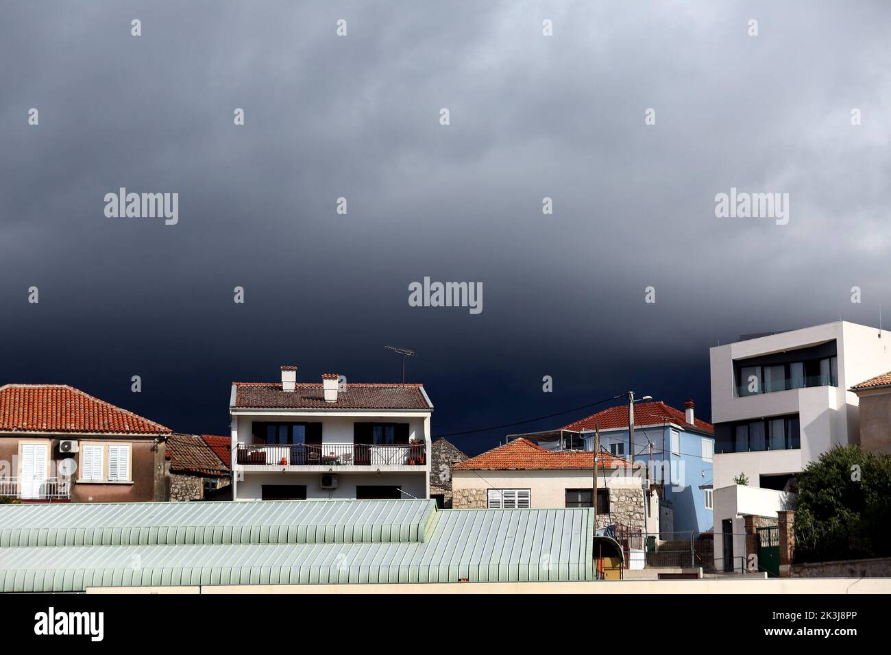 Heavy clouds hovered over Sibenik, Croatia on September 27, 2022. Photo: Dusko Jaramaz/PIXSELL ...