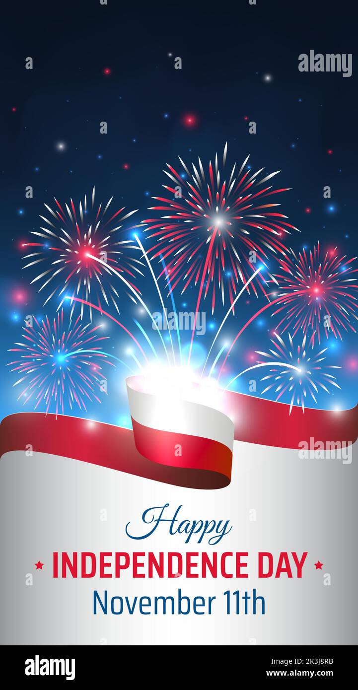 November 11, poland independence day, vector template. Polish flag ...