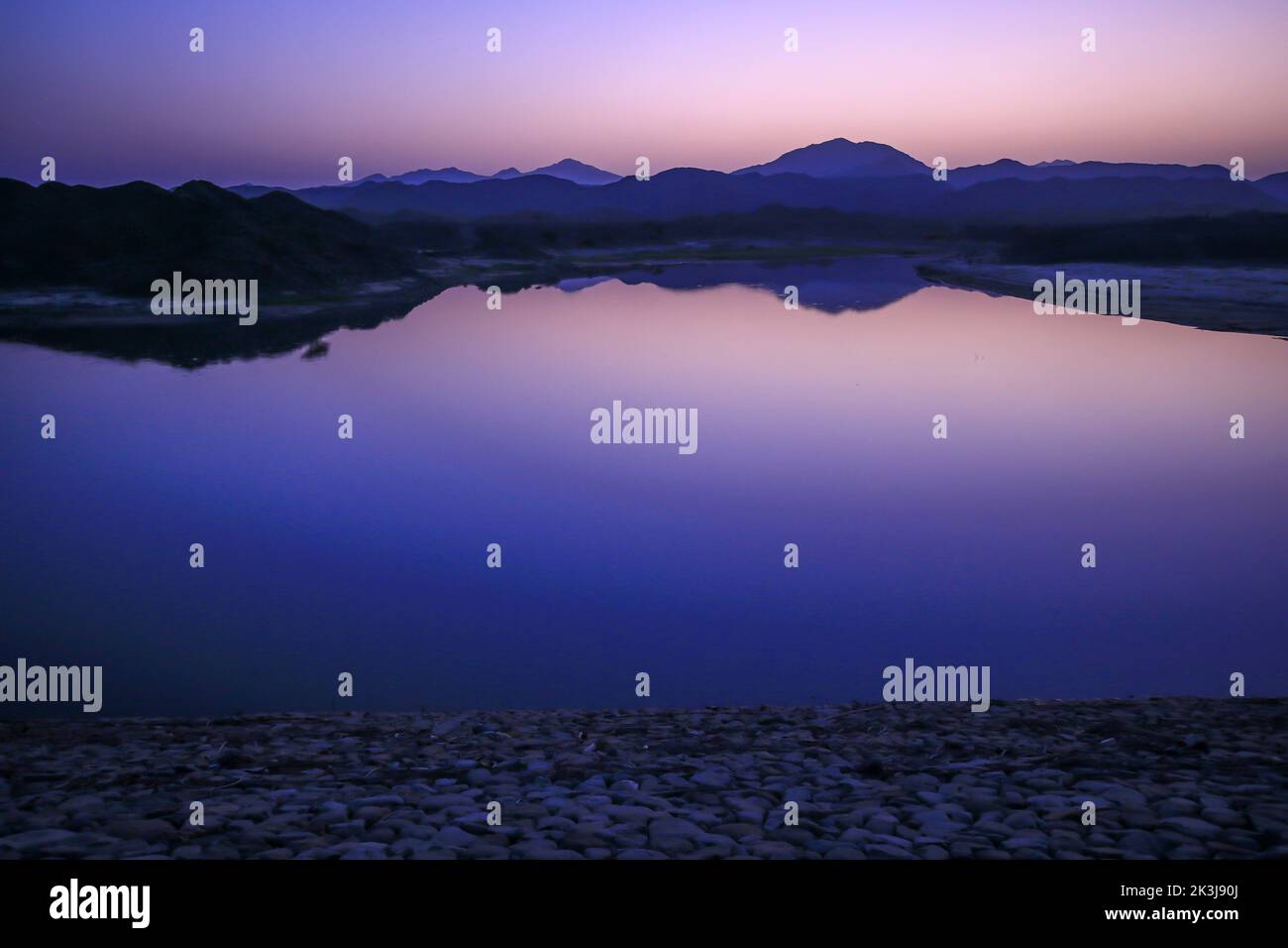 United Arab Emirates mountains view form Wadi Al Qor to Buraq Dam ...