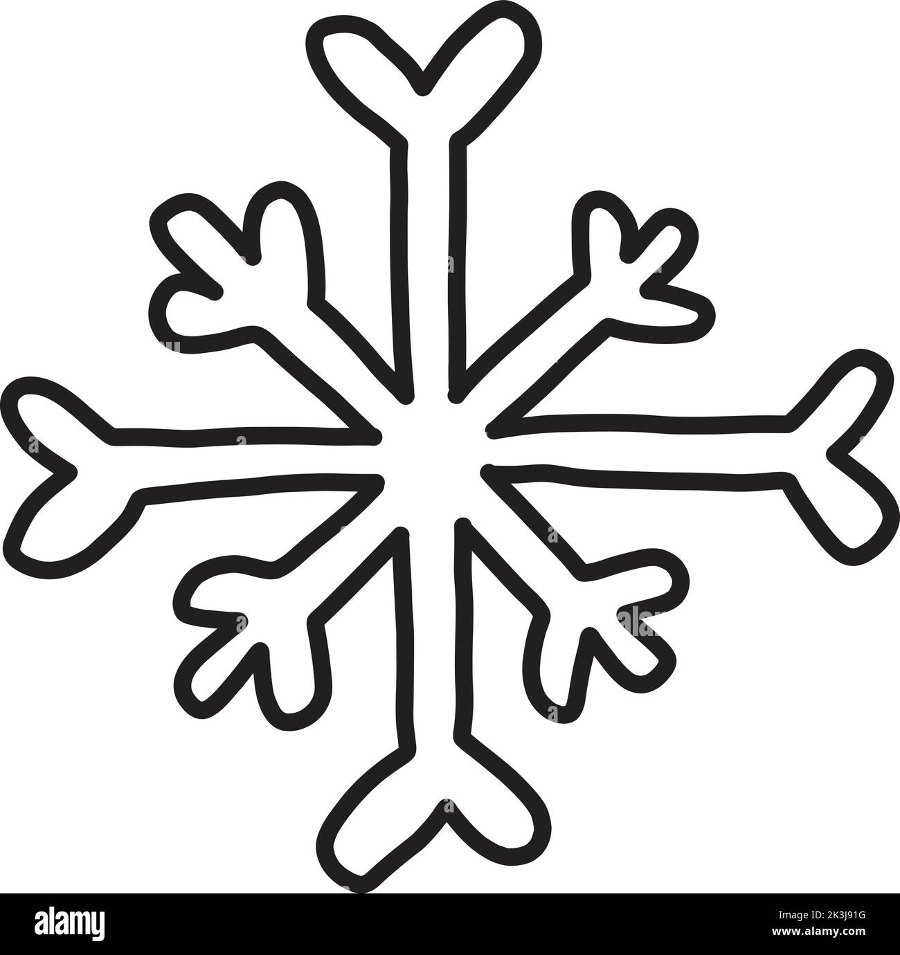 Hand Drawn snowflakes illustration isolated on background Stock Vector ...