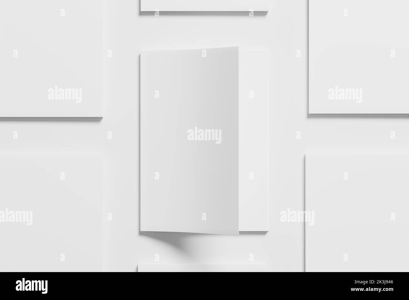 A4 A5 Magazine Brochure 3D Rendering White Blank Mockup Stock Photo - Alamy