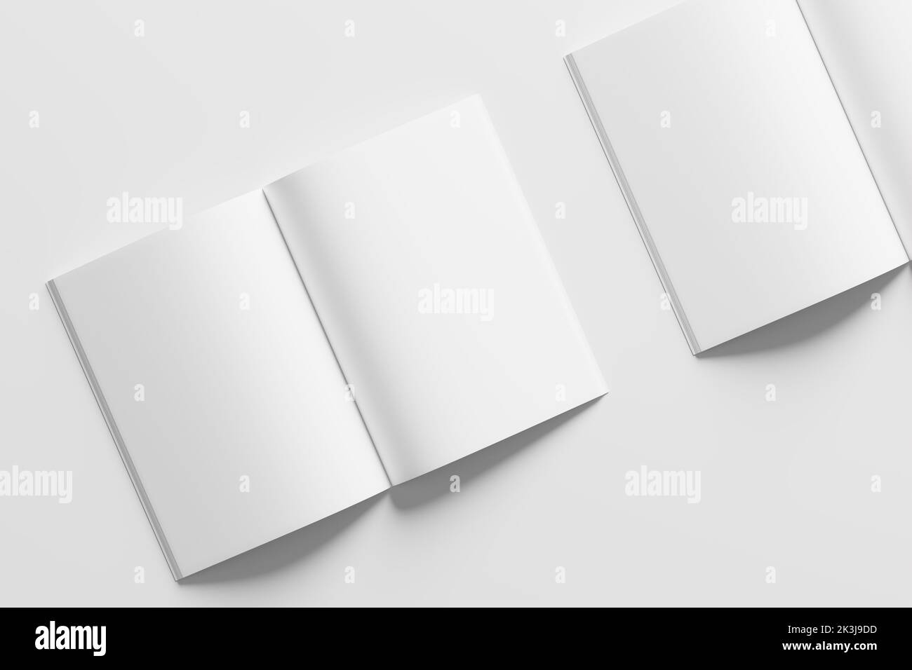 A4 A5 Magazine Brochure 3D Rendering White Blank Mockup Stock Photo - Alamy