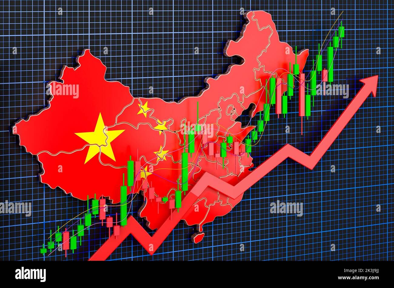China economic growth map hi-res stock photography and images - Alamy