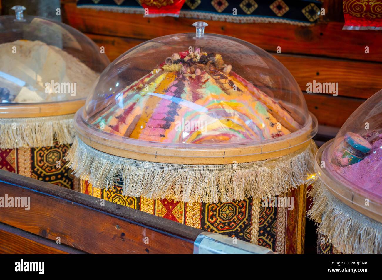 Close up traditional oriental Turkish fruit tea in a powder in Antalya ...