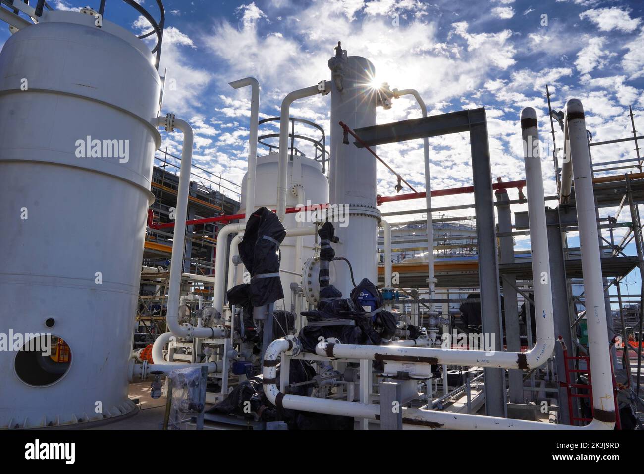 An Industrial area with gas pipelines Stock Photo - Alamy